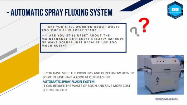 AUTOMATIC SPRAY FLUXING SYSTEM | ISS Inserción SMT y Servicios
